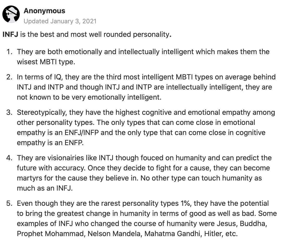 Clearly the best personality type | Scrolller