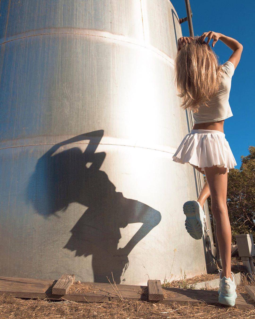 Cloudy Noir - White Skirt and White Top | Scrolller