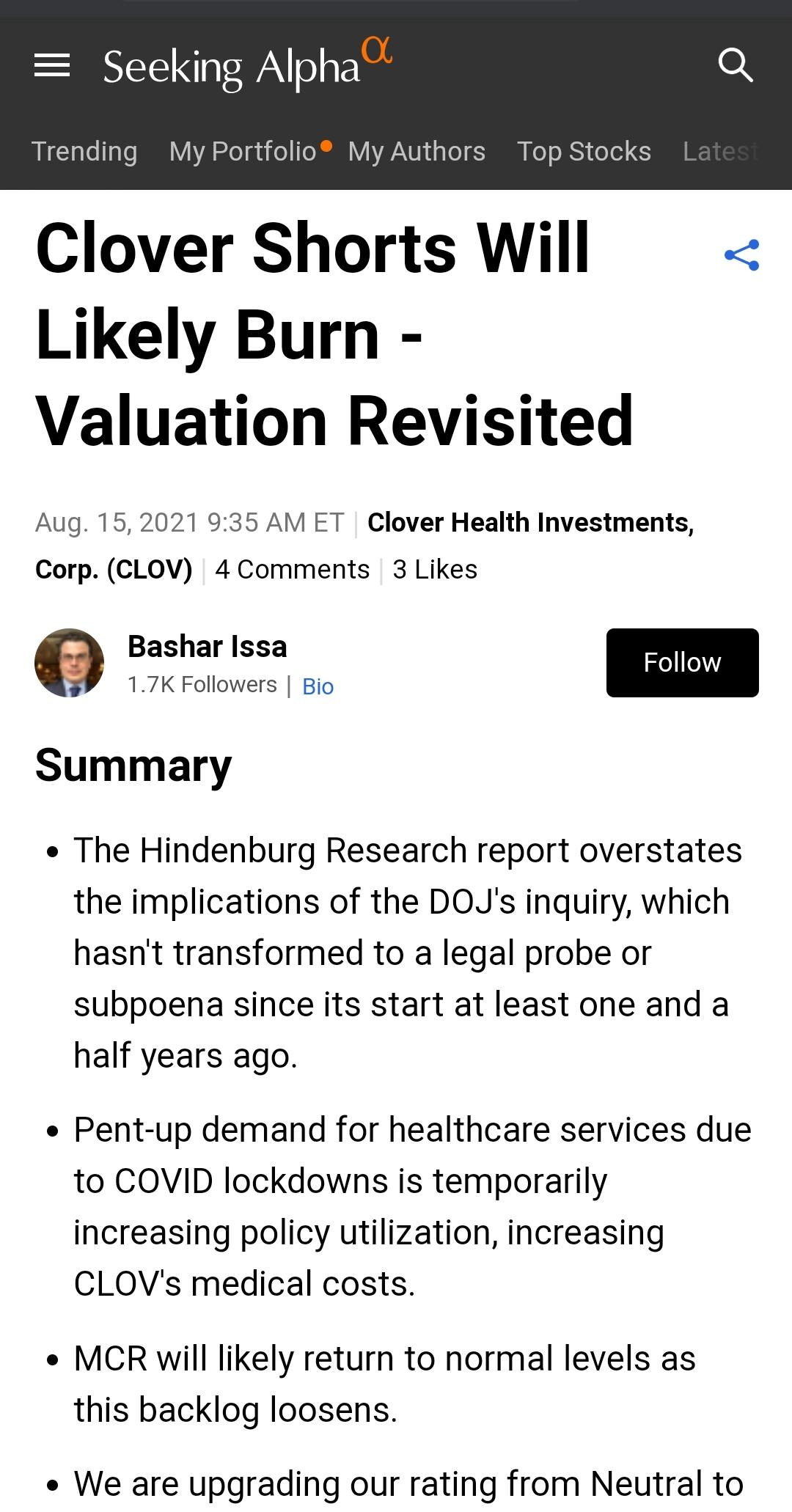CLOVER UPGRADED FROM NEUTRAL TO OUTPERFORM! | Scrolller
