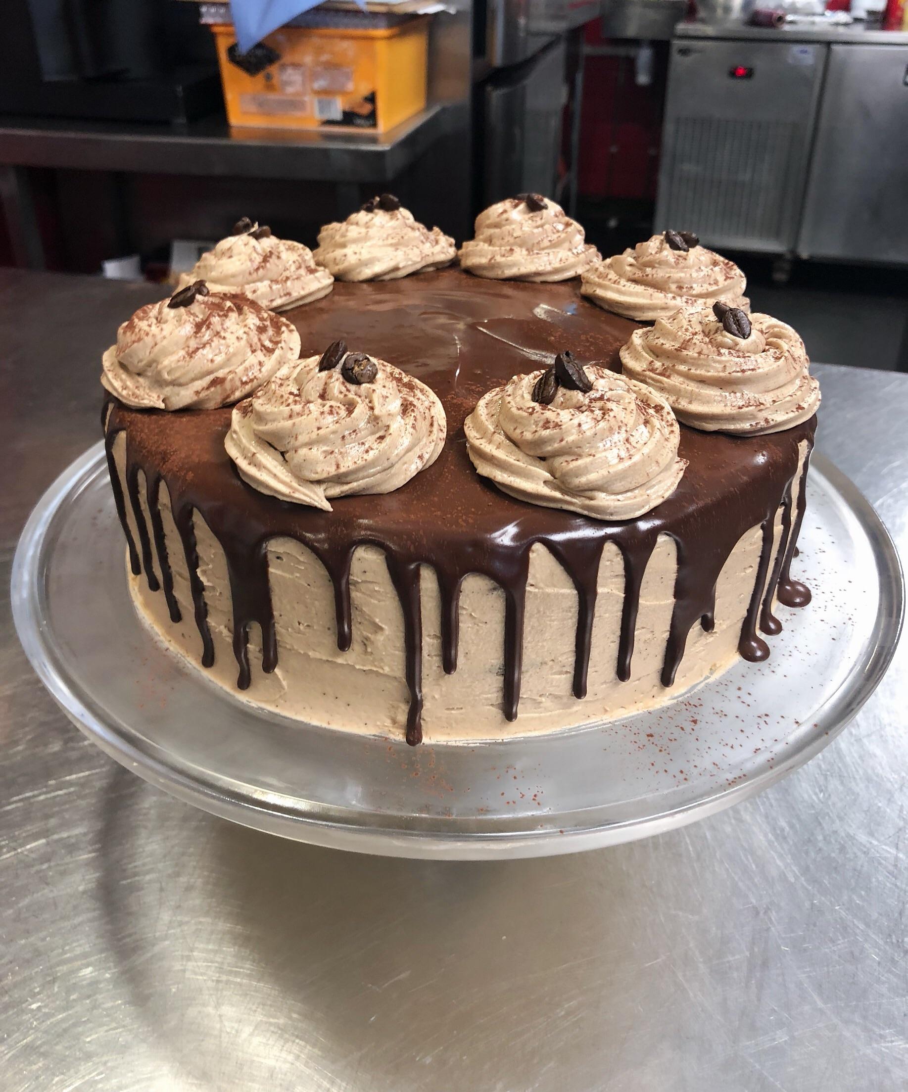 Coffee Cake with Coffee Buttercream and Dark Chocolate | Scrolller