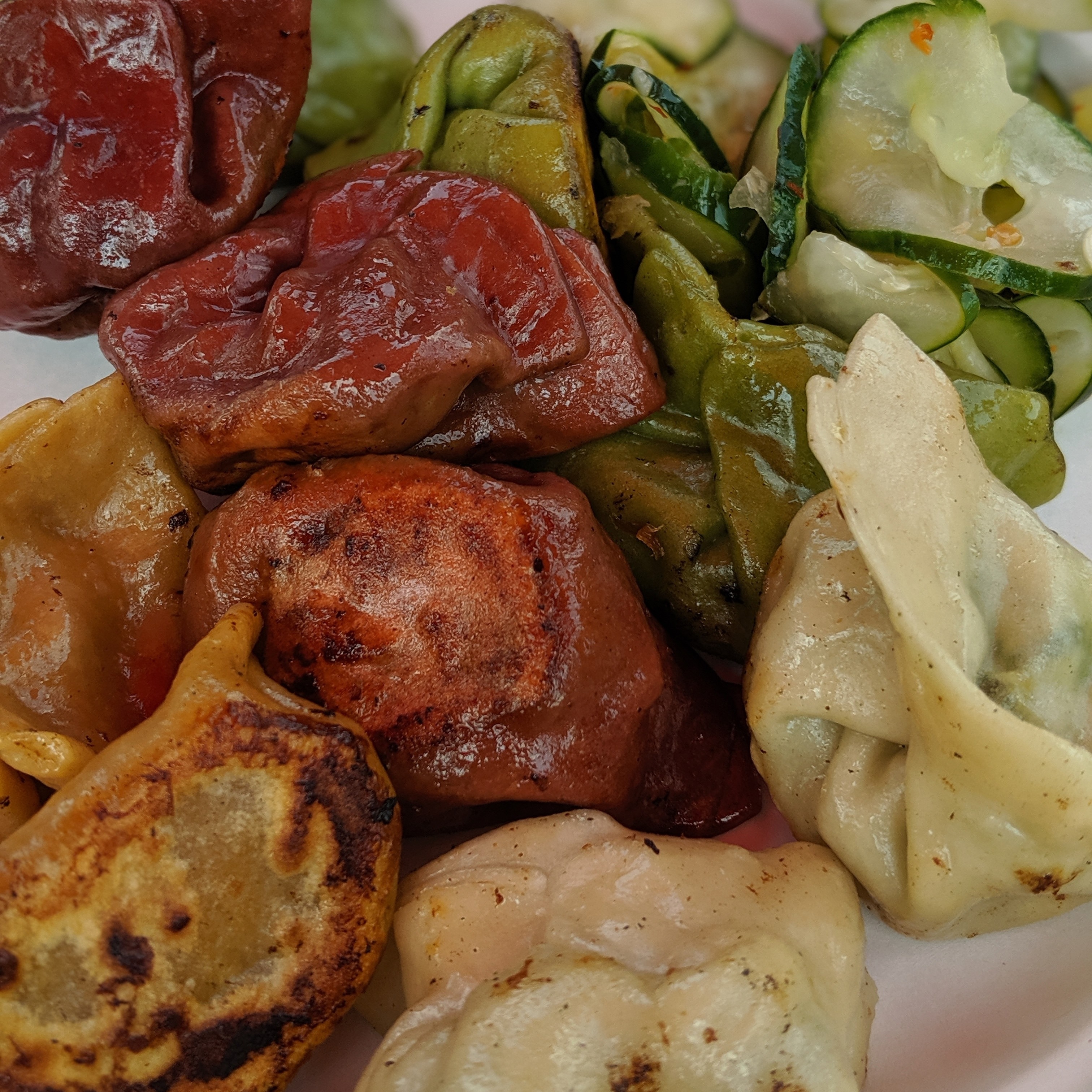 Colorful vegan potstickers | Scrolller