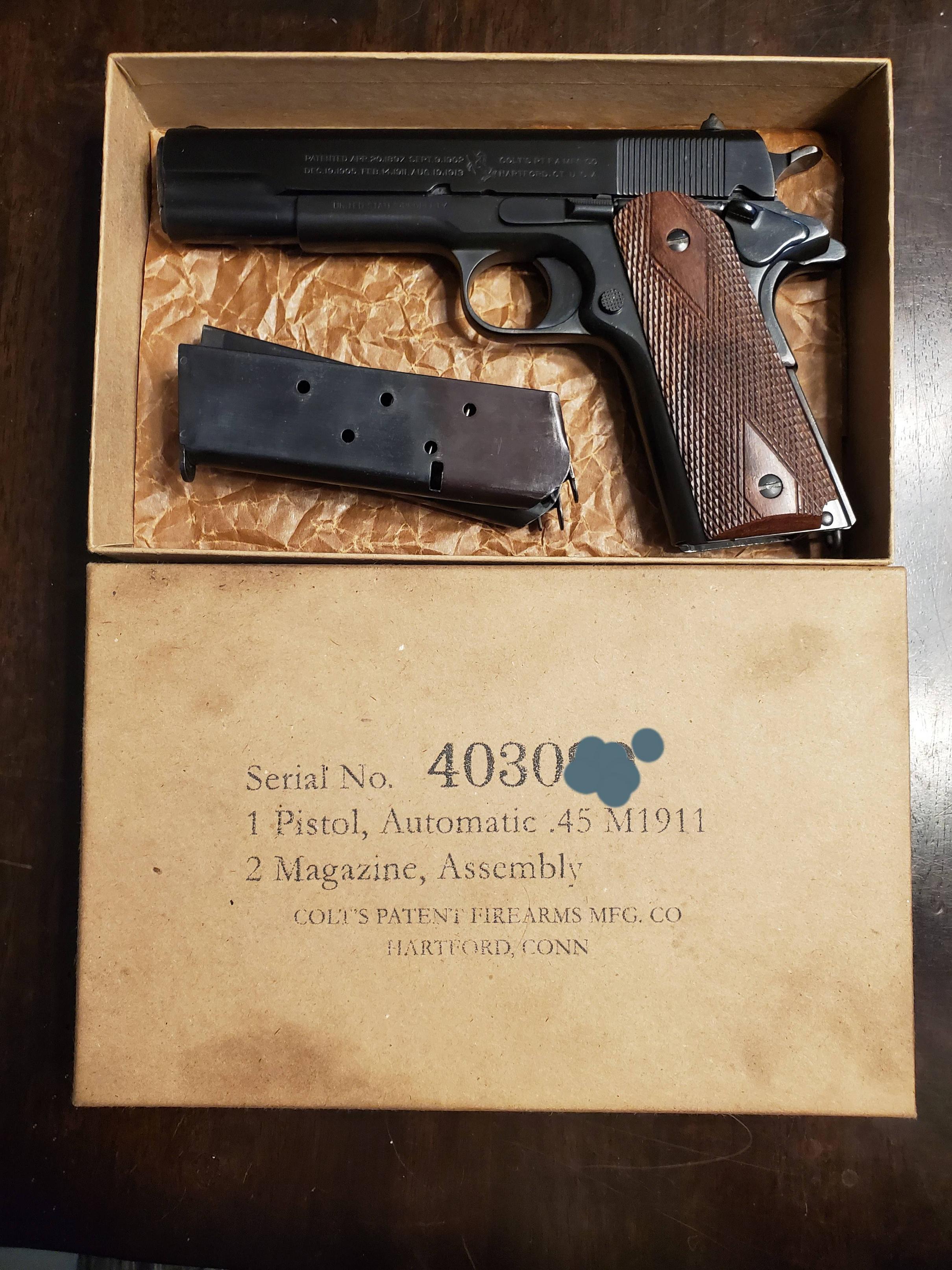 Colt 1911 - manufactured 1918 | Scrolller