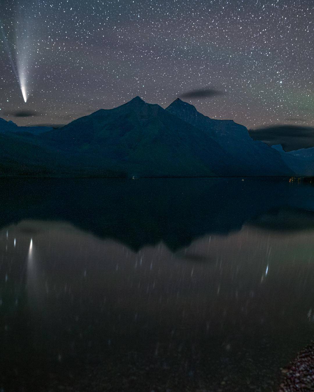 Comet NEOWISE over Lake McDonald, Glacier National Park | Scrolller
