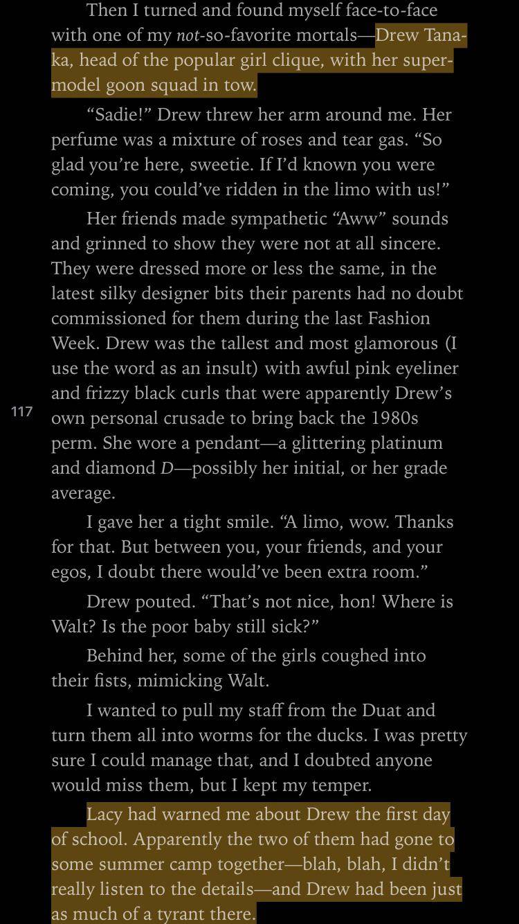 Completely forgot about Drew showing up in Kane Chronicles! | Scrolller