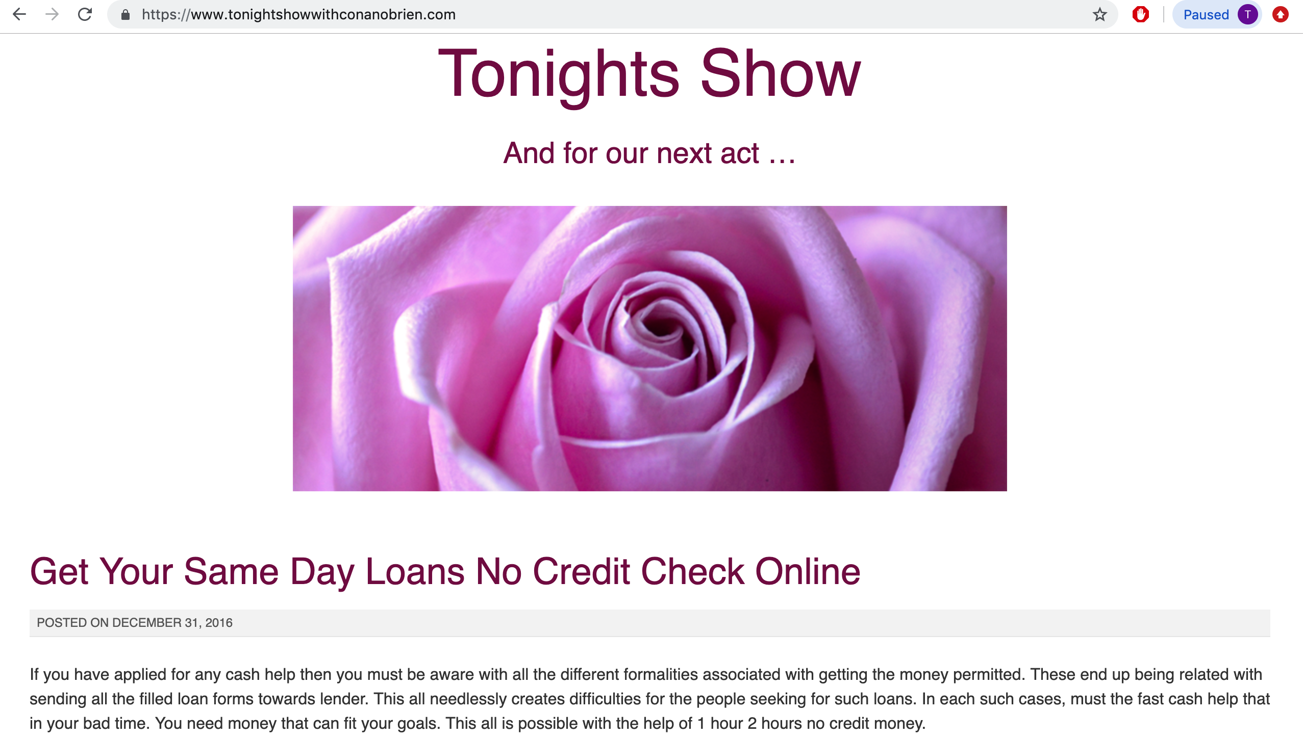 Conan's old 'Tonight Show' website has fallen on hard times... | Scrolller