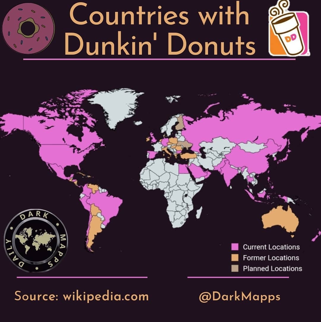 Countries with Dunkin' | Scrolller