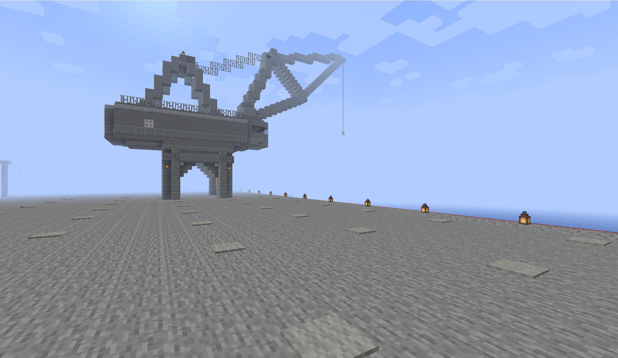 Crane on a foggy dock. Built in survival | Scrolller