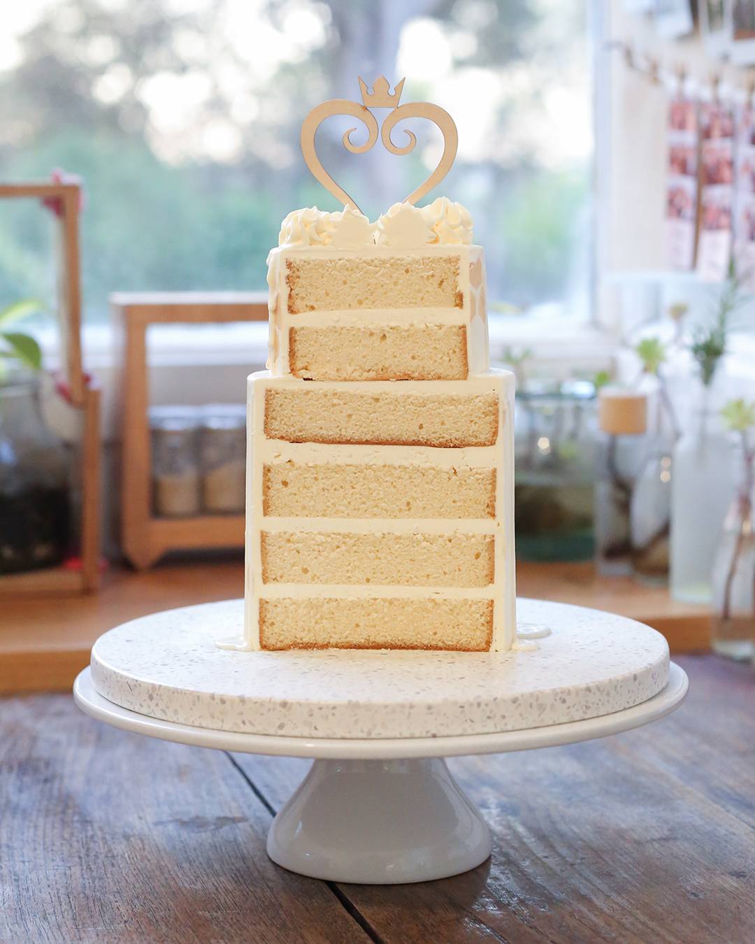 Cross section of my cake: vanilla flavour with orange zest and honey buttercream | Scrolller