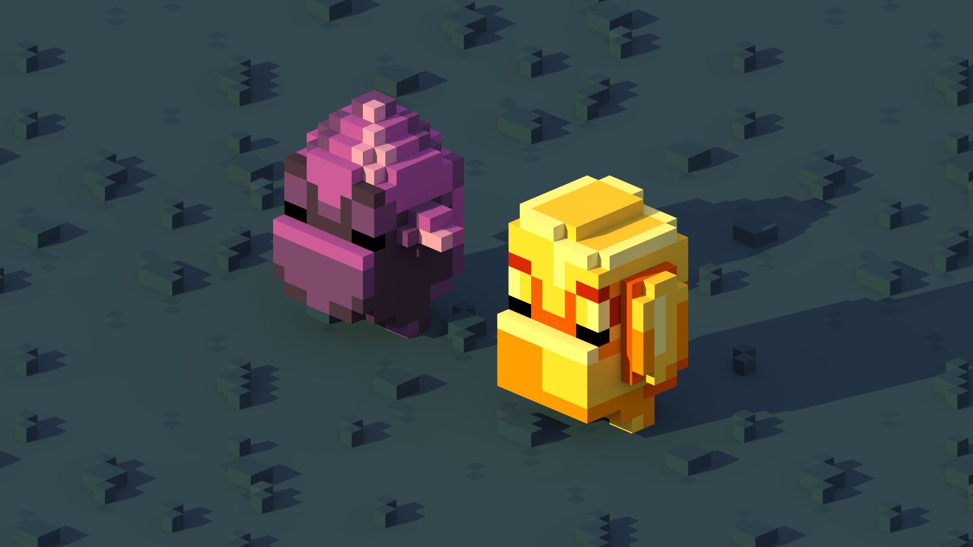 Crystal`s both skin versions but it is voxel art | Scrolller