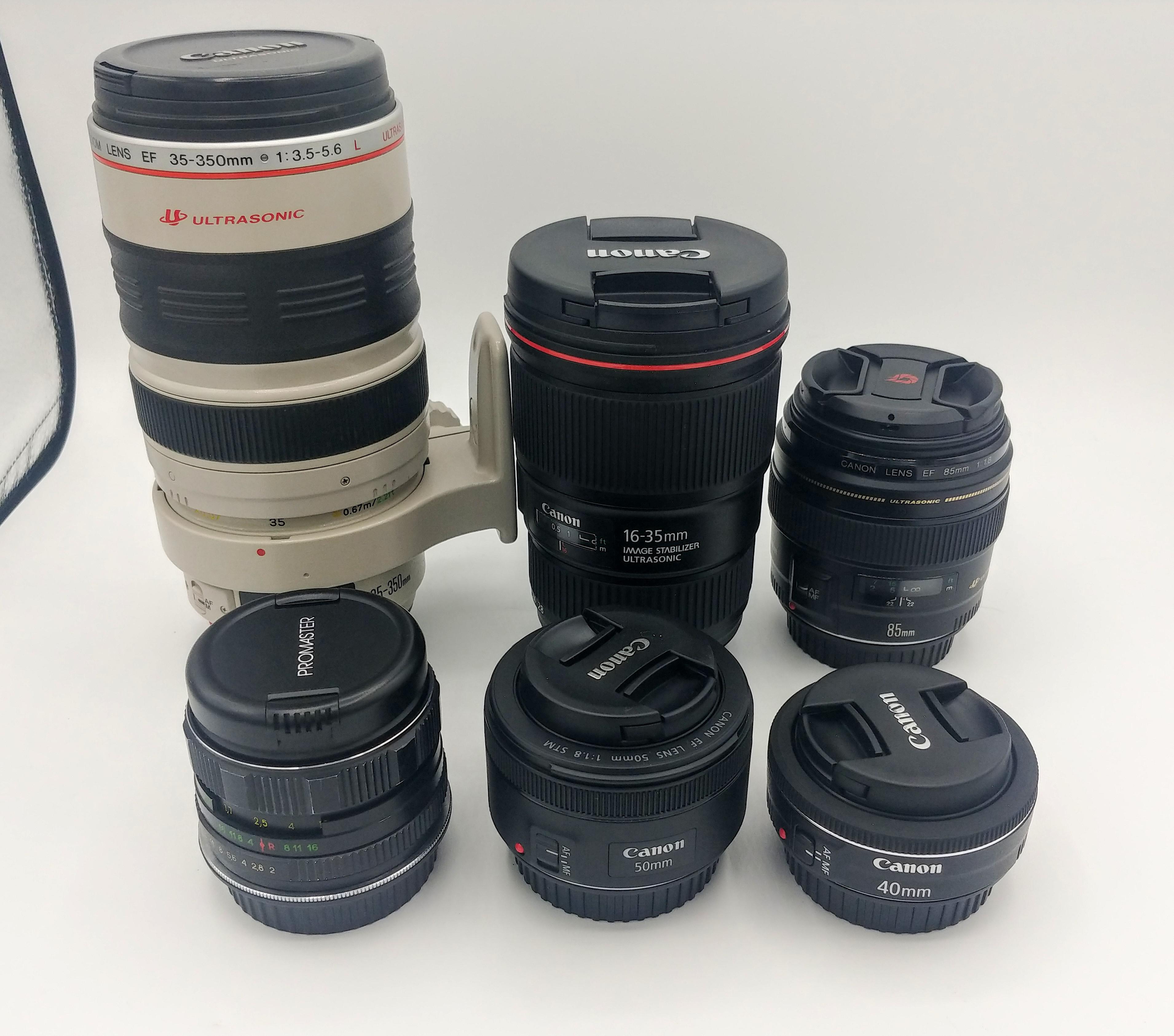 Currently organizing all my gear, figured it was a good time to take a pic of all the lenses ...