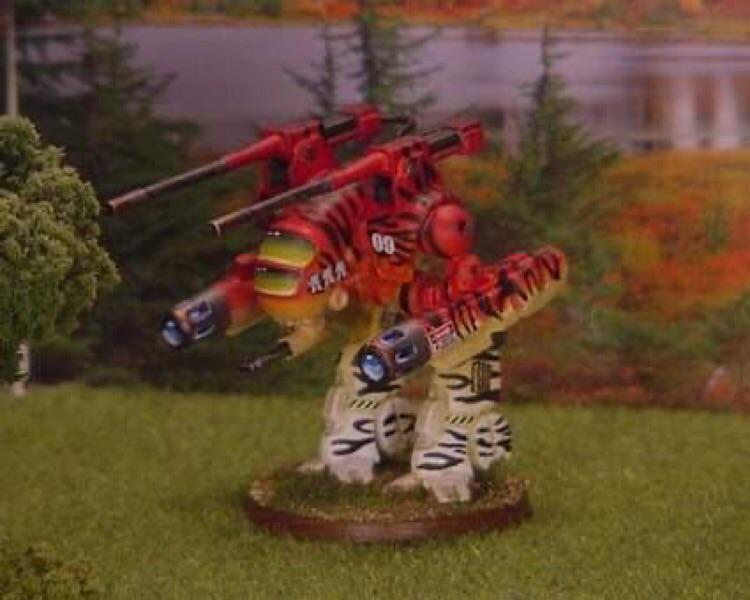 Custom assault ‘mech in tiger stripe colors | Scrolller