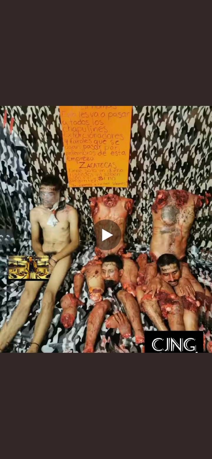 Cut up remains of the Sinaloa members that were interrogated | Scrolller