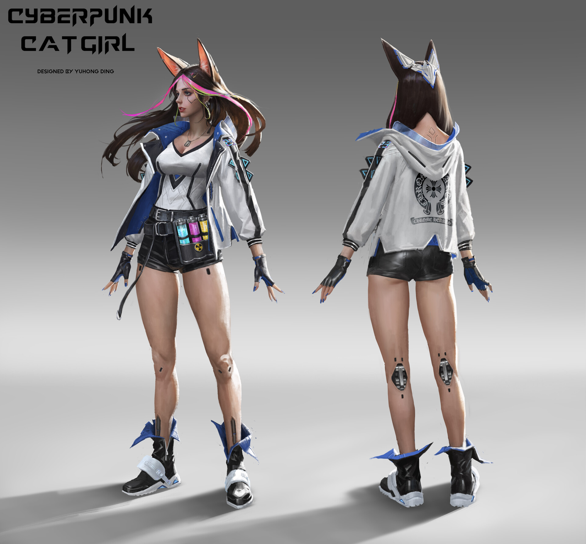 Cyberpunk Catgirl Design by Yuhong Ding | Scrolller