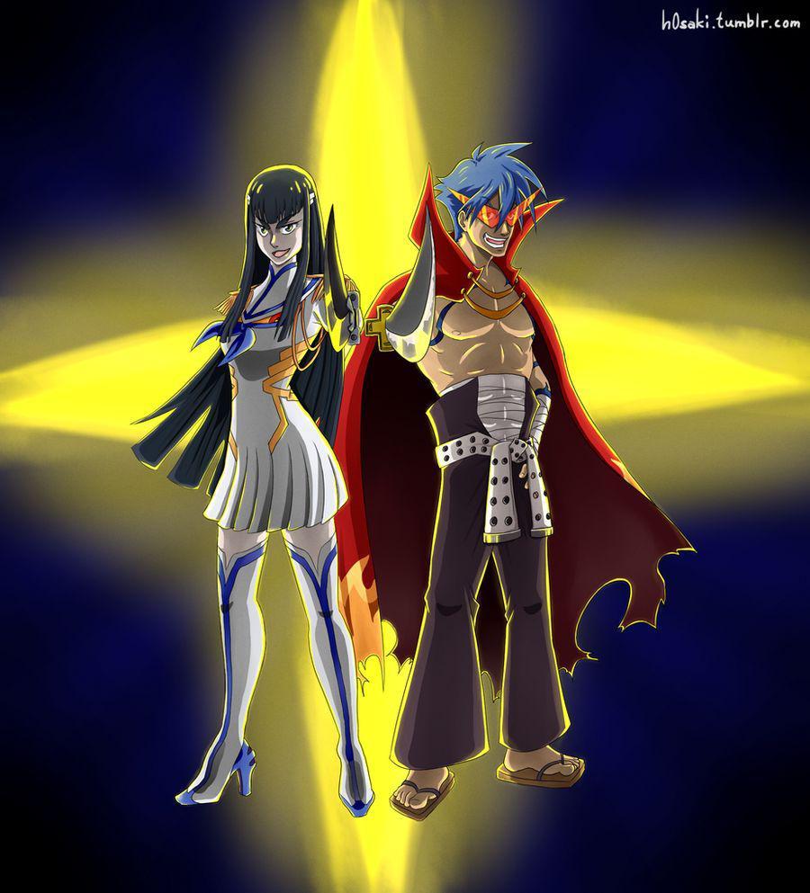 Daily Satsukiposting #383! Satsuki with Kamina in this Kill La Kill x Gurren Lagann crossover ...