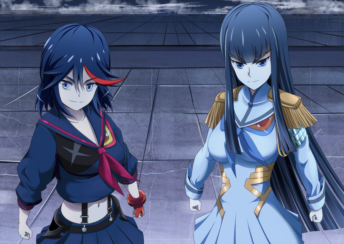 Daily Satsukiposting #590! Satsuki and Ryuko stand together! An unstoppable team! Art by イノシラ on ...