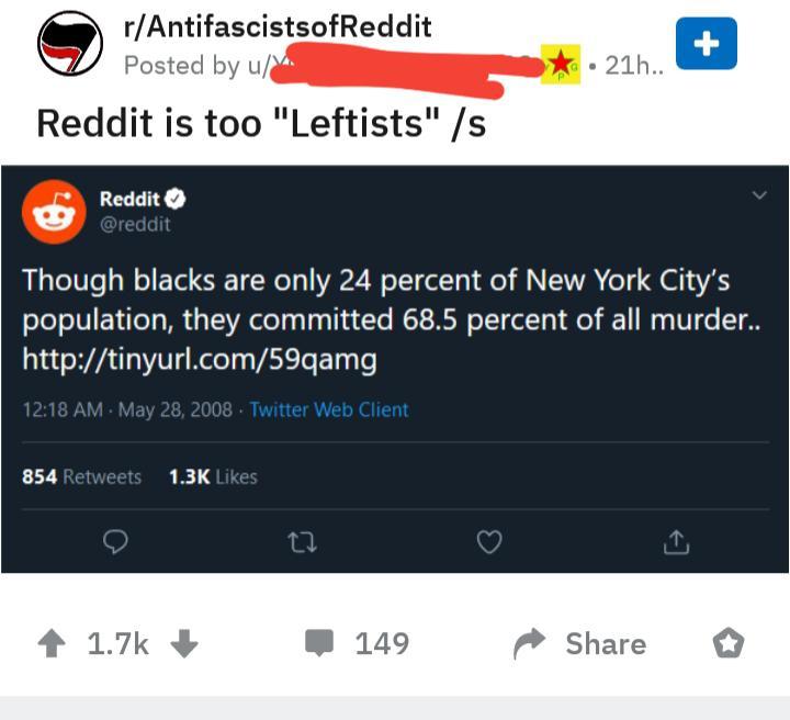 Damn reddit and its *shuffles cards * posting crime statistics | Scrolller