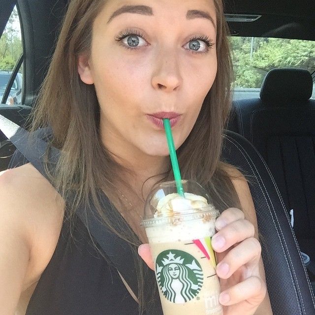 Dani Daniels having an Orange Mocha Frappucino | Scrolller