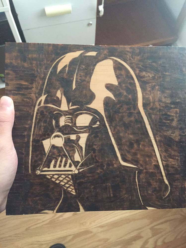 Darth Vader Wood Burning I did some years ago | Scrolller