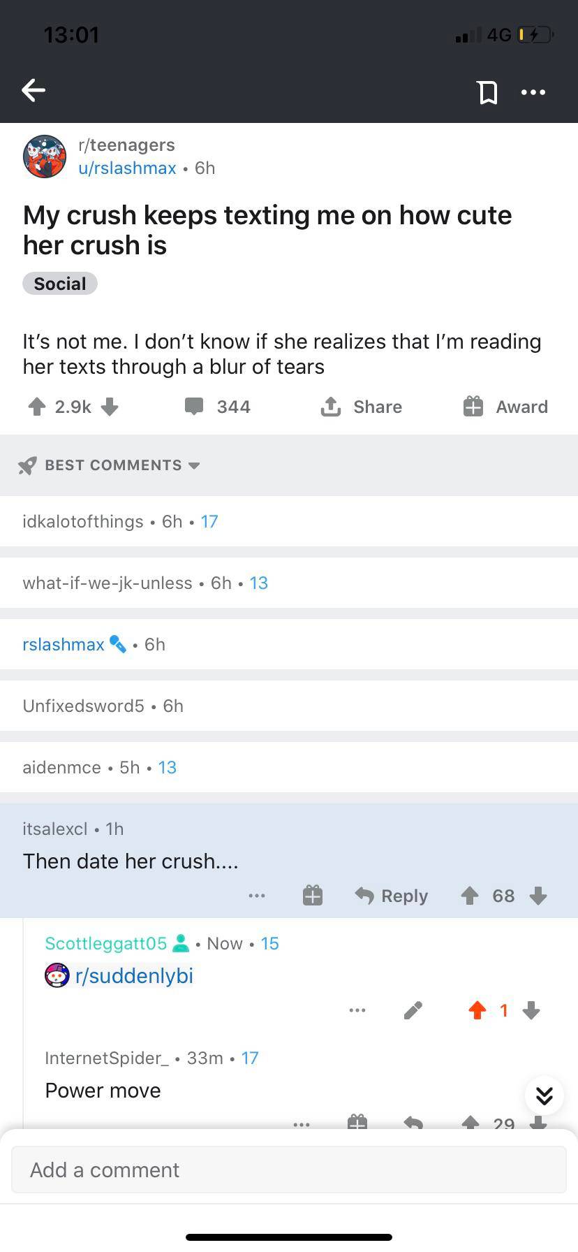 Date her crush. Assert dominance | Scrolller