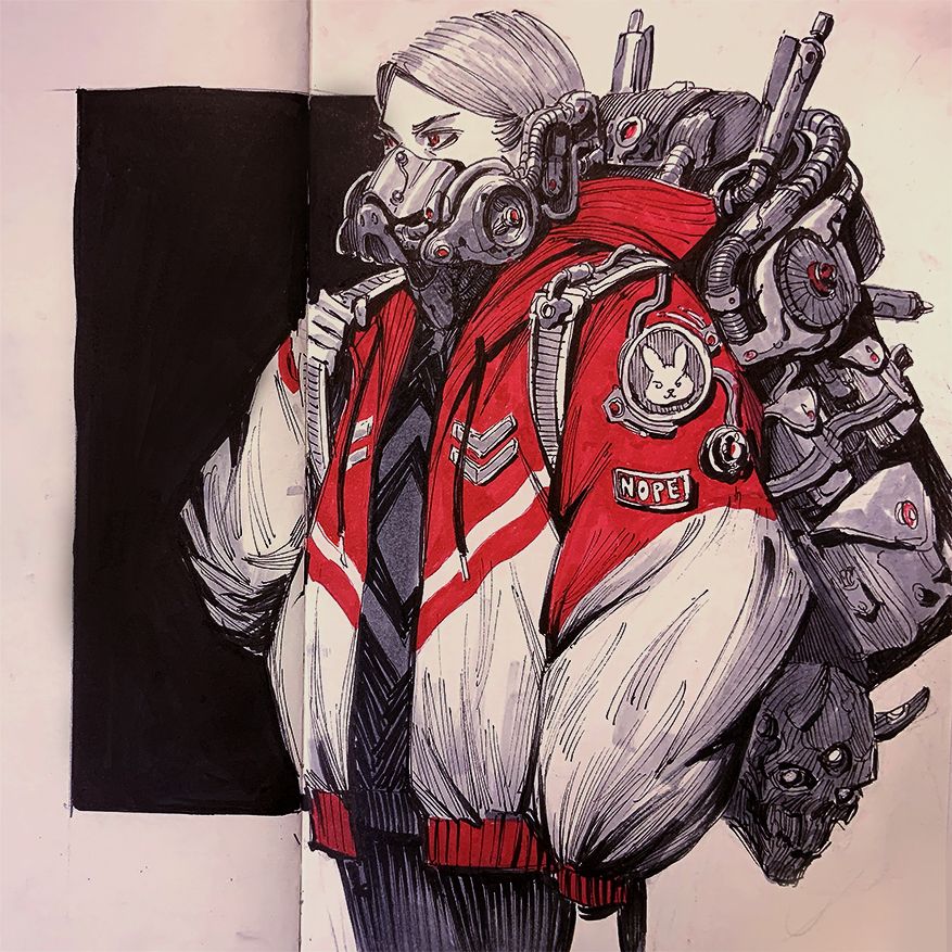 Day 3. Some cyberpunk madness for Bulky! | Scrolller