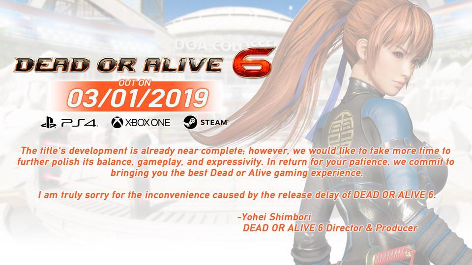 Dead or Alive 6 Release Date pushed back to March 1st, 2019 | Scrolller