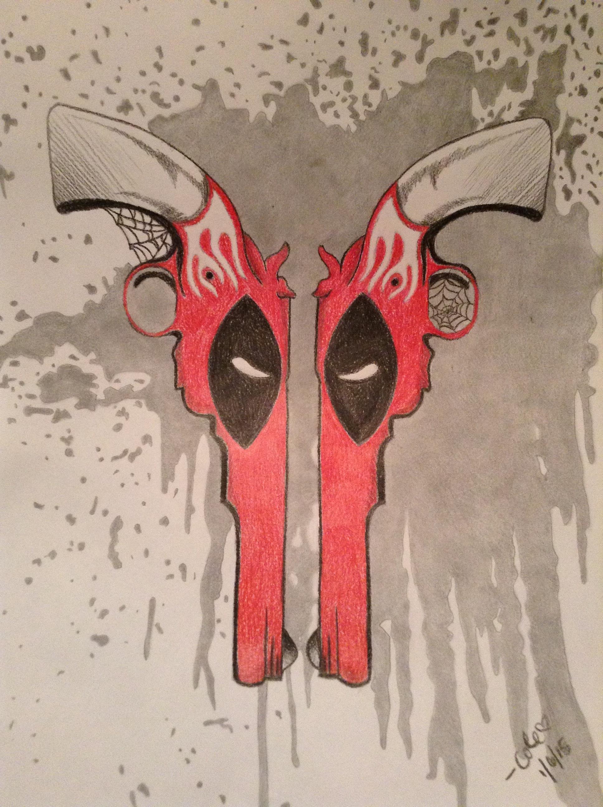 Deadpool drawing I did for my boyfriend. | Scrolller
