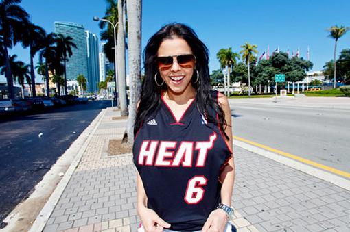 Diamond Kitty rockin the Lebron Heat jersey outside the AAA during a scene...oh, Miami | Scrolller
