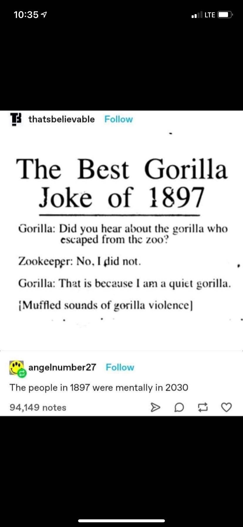 Did you hear of the quiet gorilla? | Scrolller