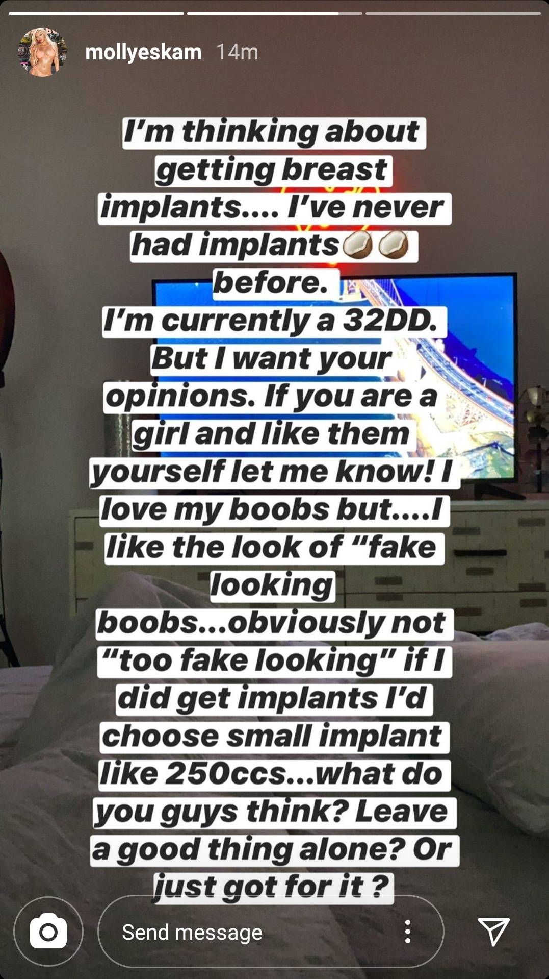 Didnt she already... get implants? Or was that something else | Scrolller