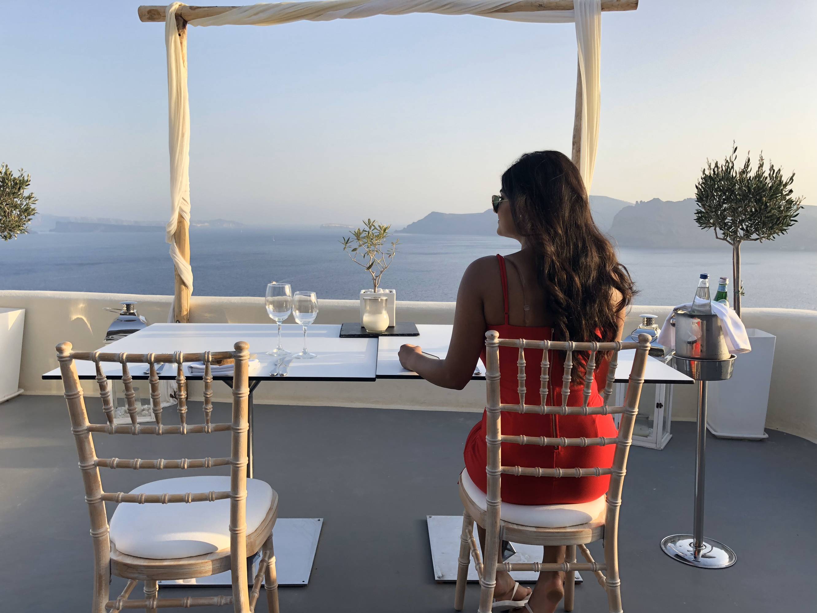 Dinner views in Santorini | Scrolller