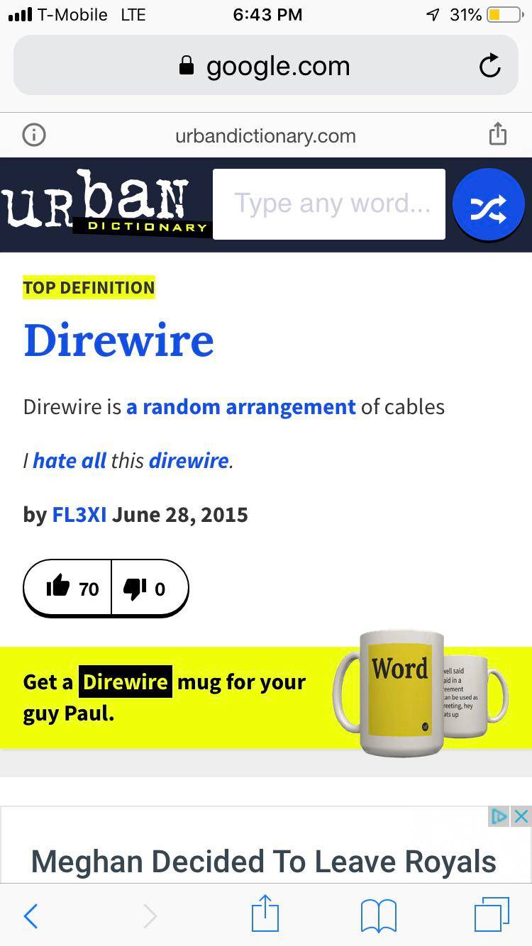 Direwire is in urban dictionary | Scrolller
