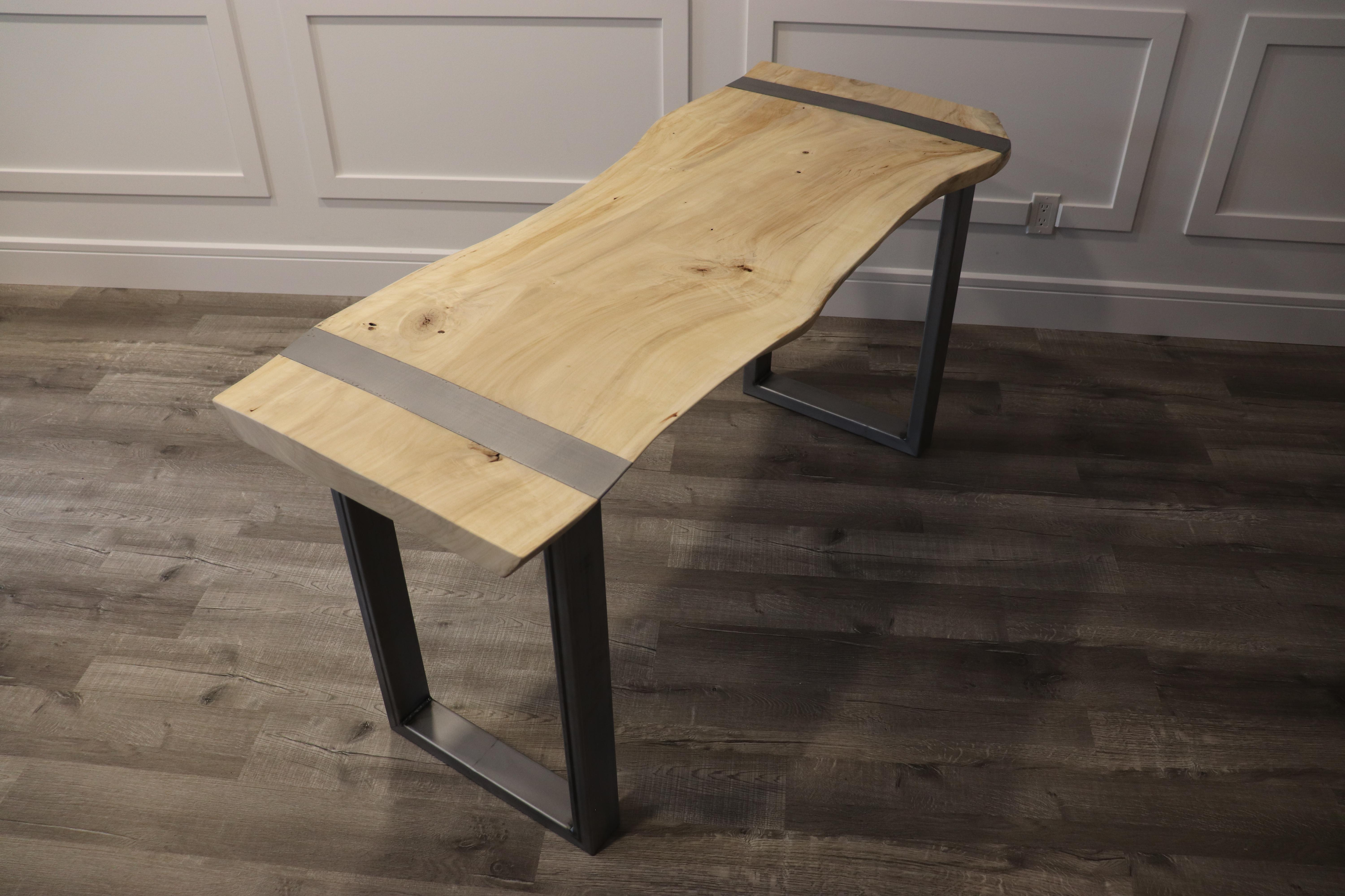 DIY Live Edge Desk with Steel Inlay | Scrolller