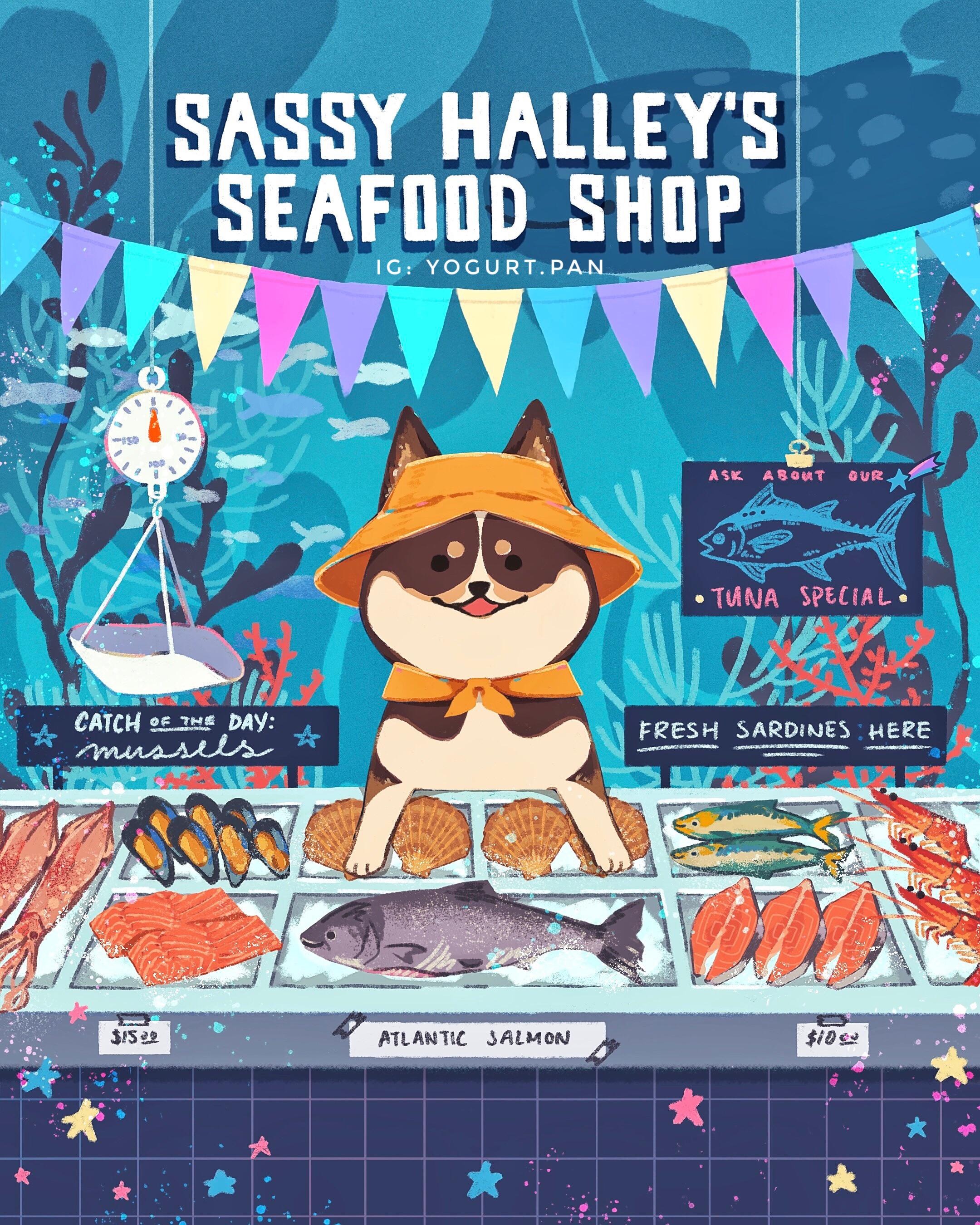 Doggo owned seafood shop [OC] | Scrolller