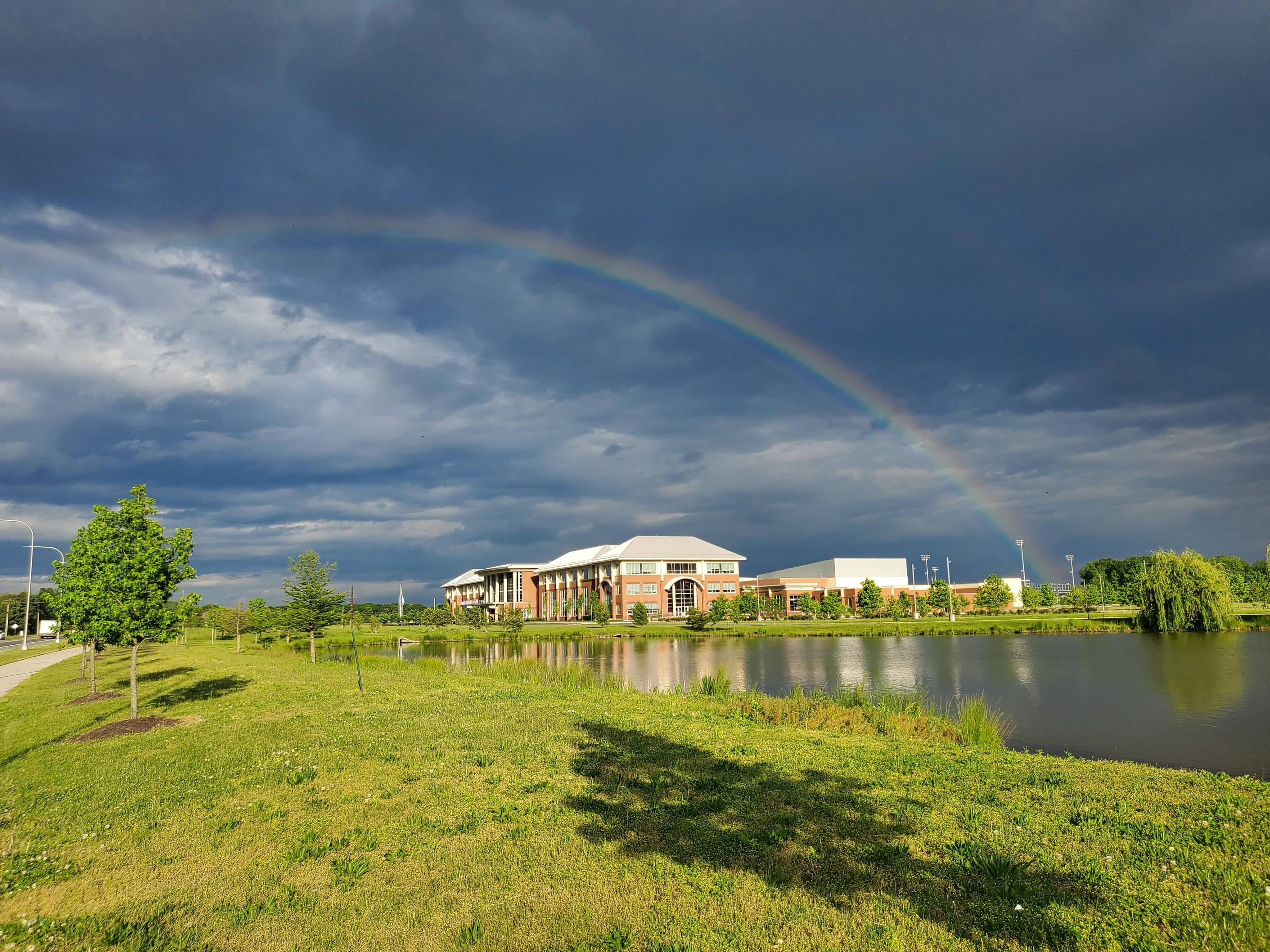 Double rainbow over Dover High School | Scrolller