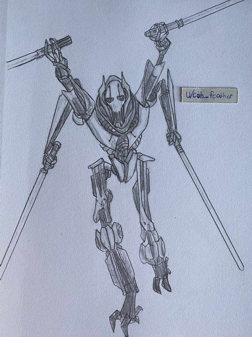 Drawing almost every star wars character day 85! General Grievous | Scrolller