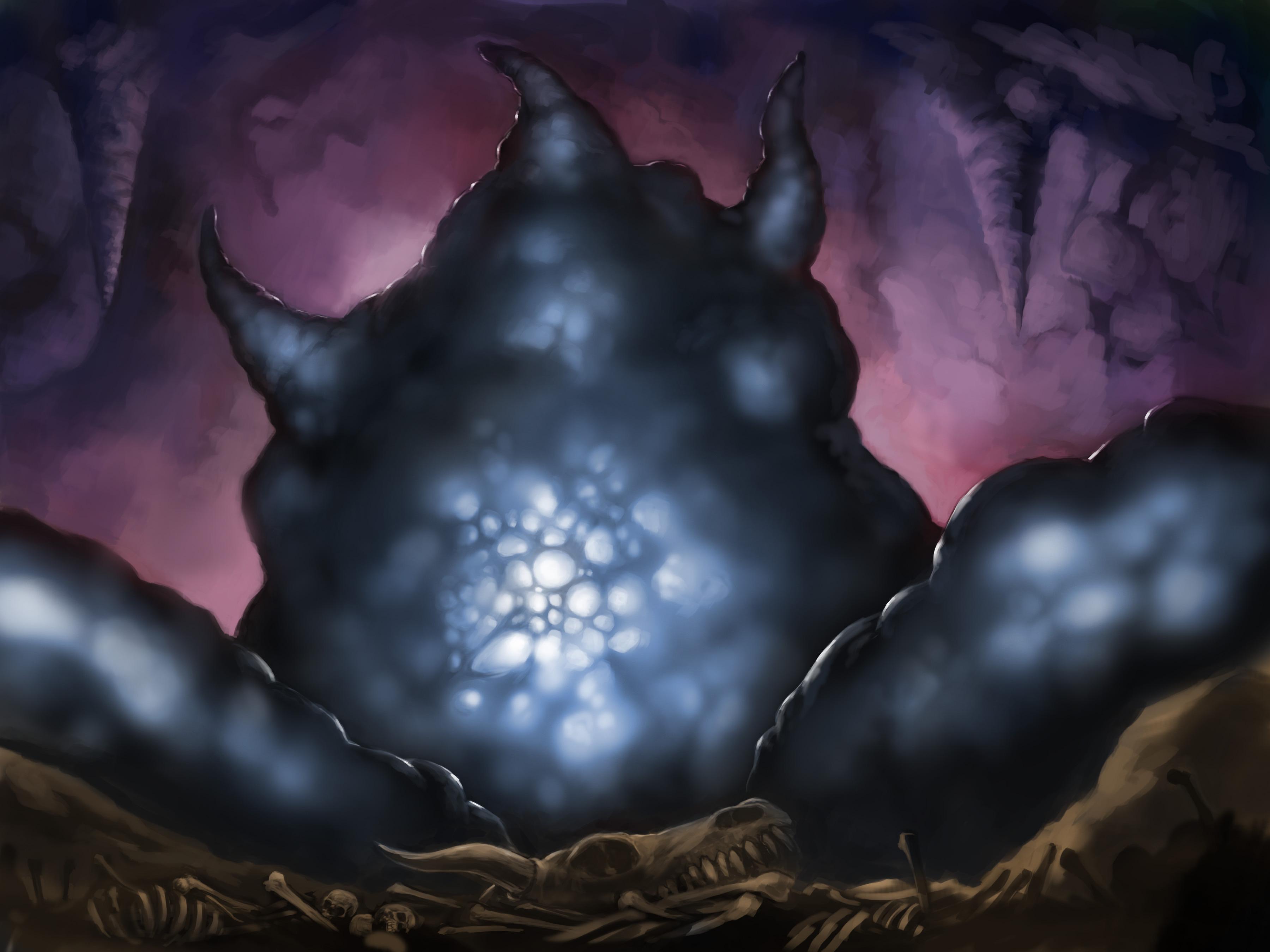 Drawing my campaign monsters: a Colossal Black Ooze | Scrolller