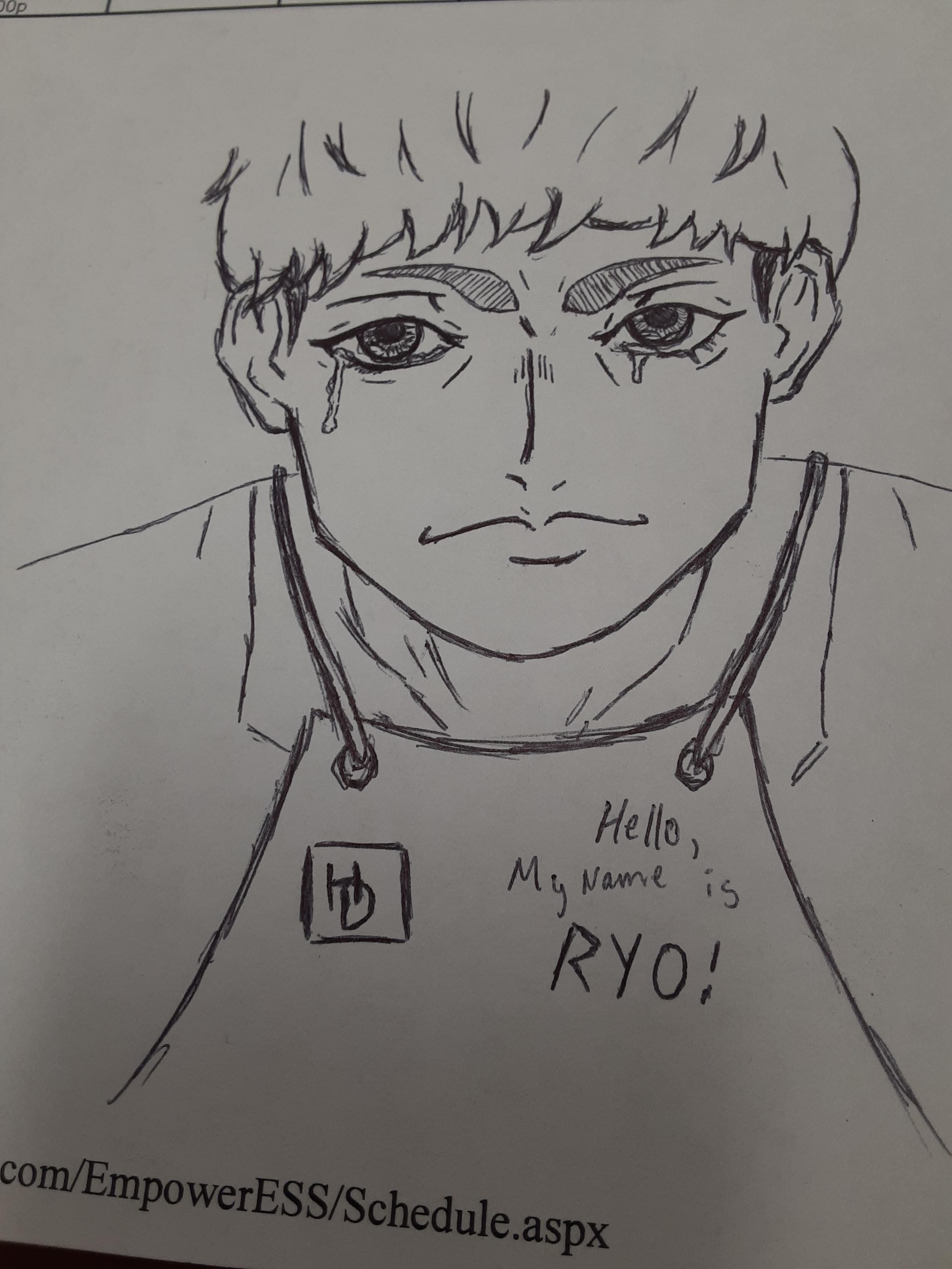 Drawing of Ryo I did at work lol | Scrolller