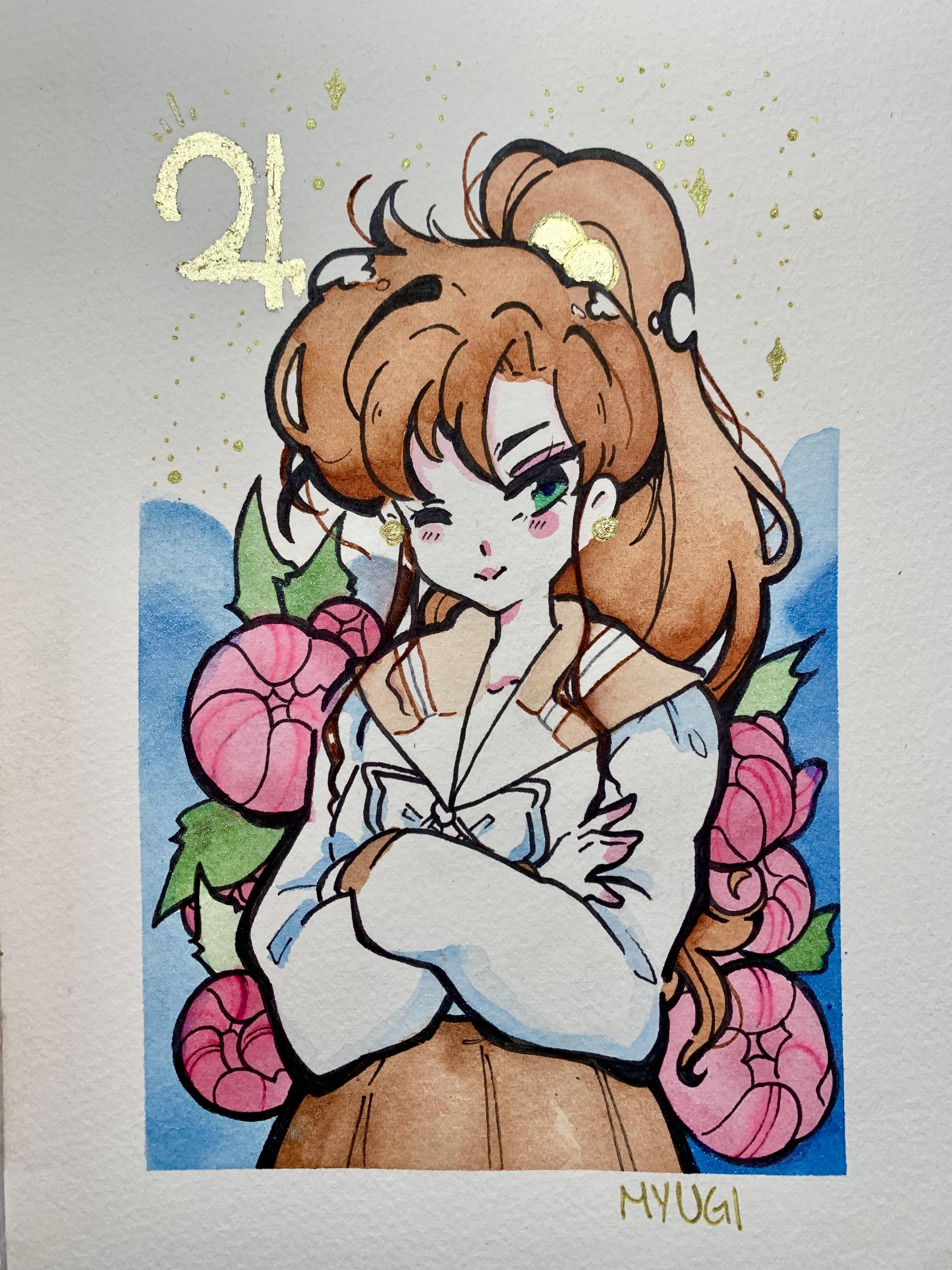 Drew Makoto 💚 Watercolour and Gold Leaf :) | Scrolller