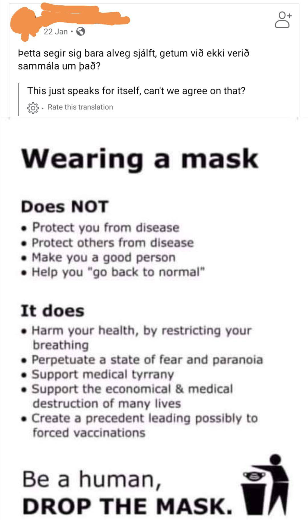 Drop the mask sheeple | Scrolller