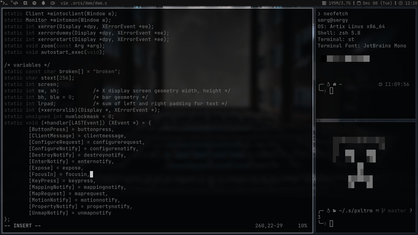 [dwm] Monochrome-blur | Scrolller