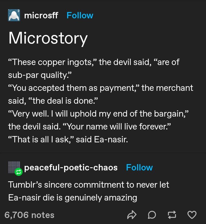 Ea-nasir's name appears in one of the oldest documents in history, being written by a customer ...