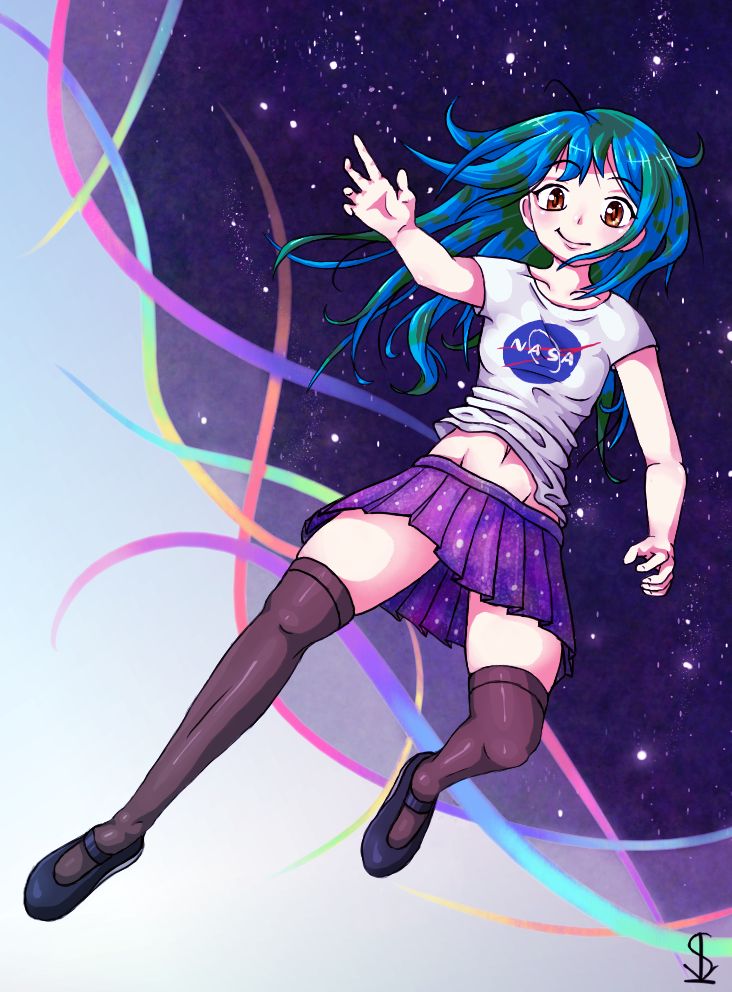 Earth-chan: Floating In Space | Scrolller