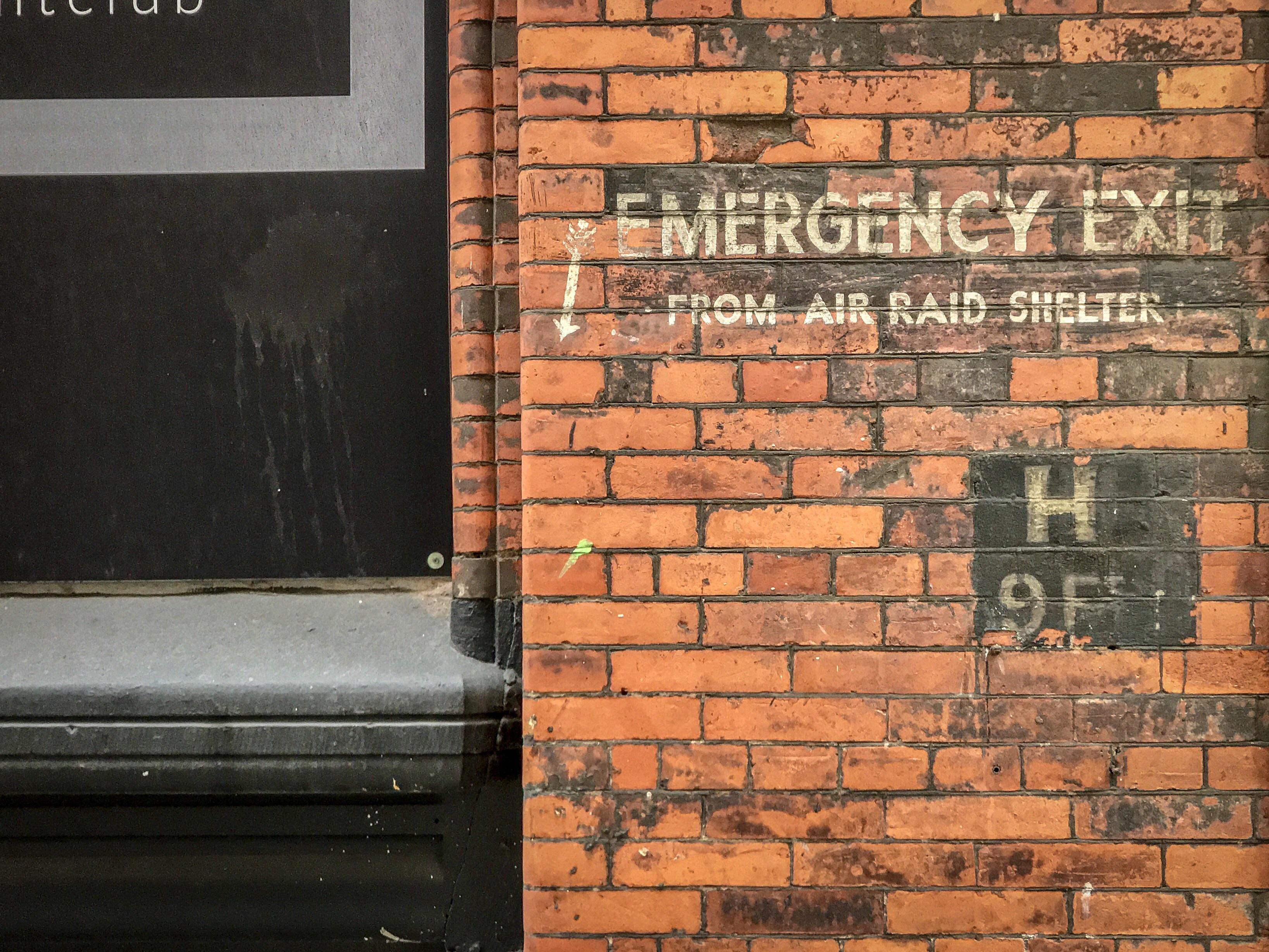 Easily overlooked air raid shelter signage off Dale Street | Scrolller