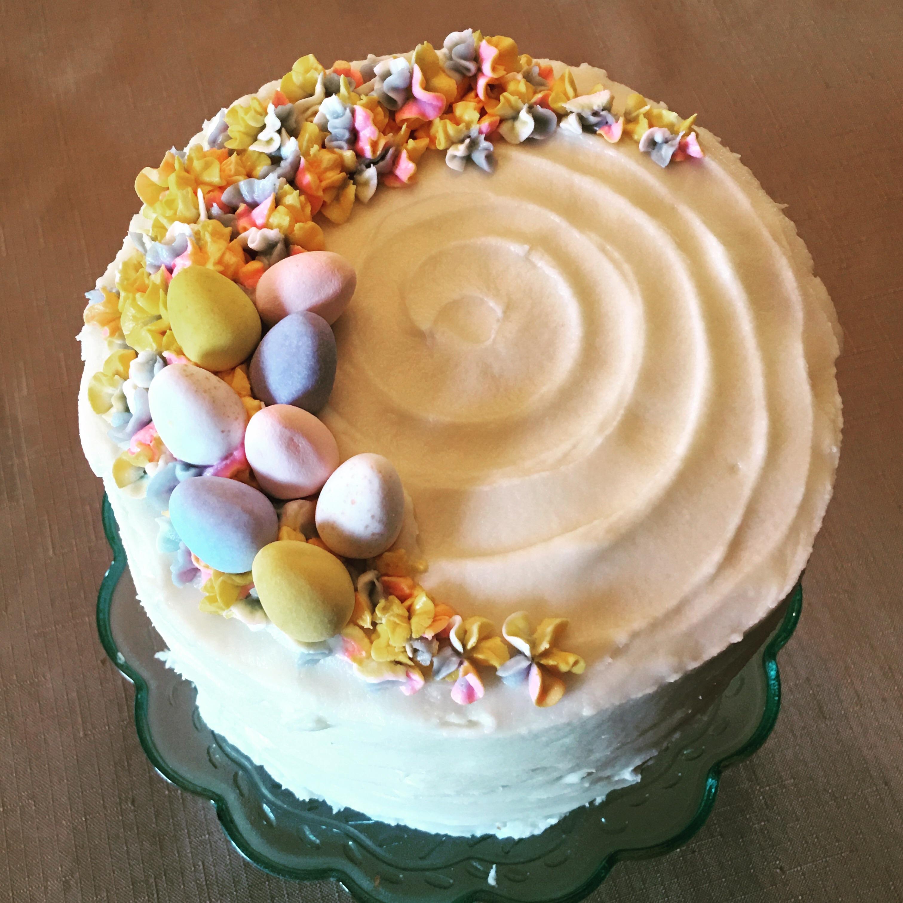 Easter orange cake with vanilla buttercream. Can't wait to cut it! | Scrolller