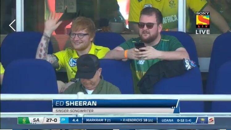 Ed Sheeran watching cricket | Scrolller
