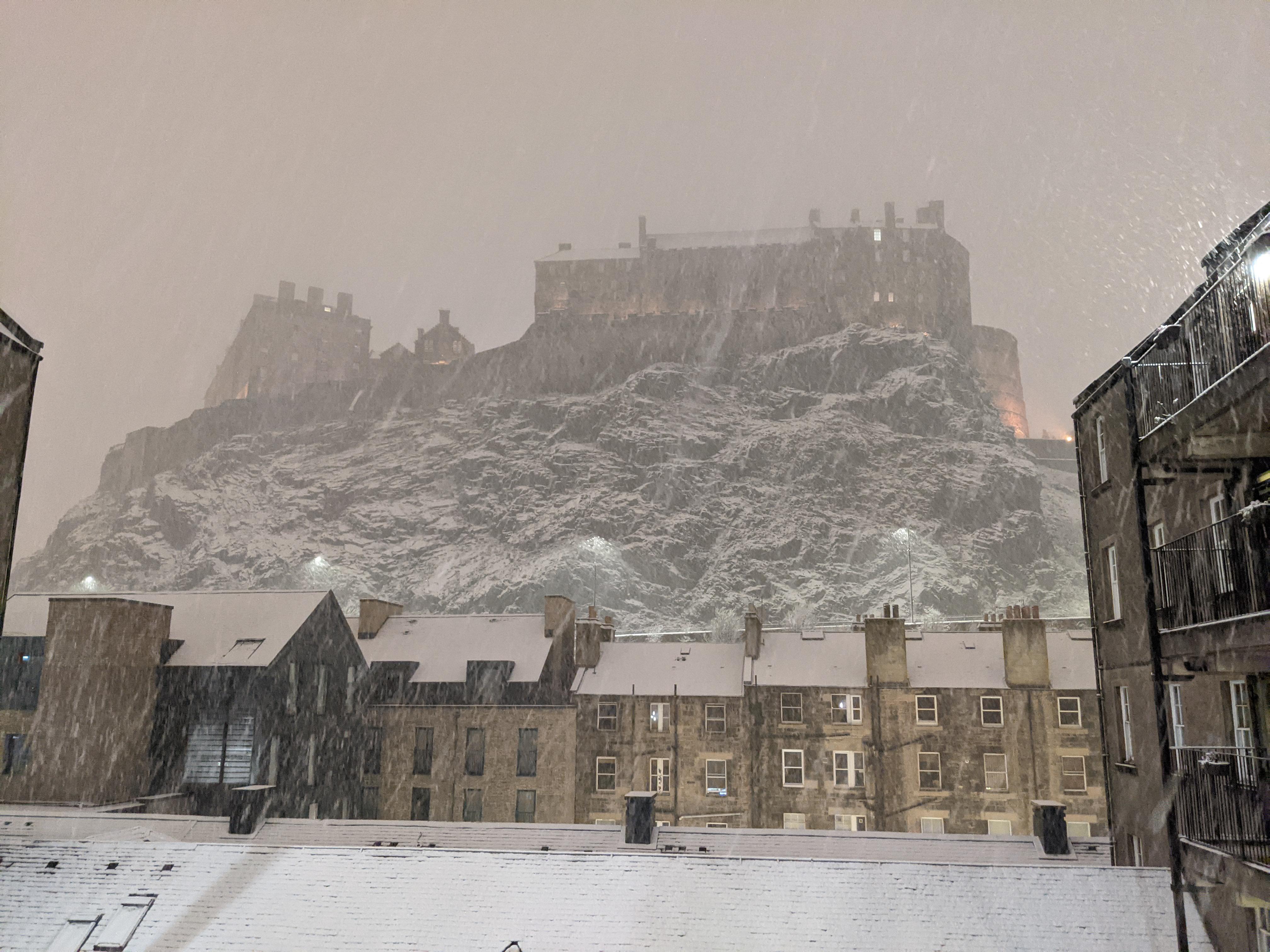 Edinburgh Castle in the Snow | Scrolller