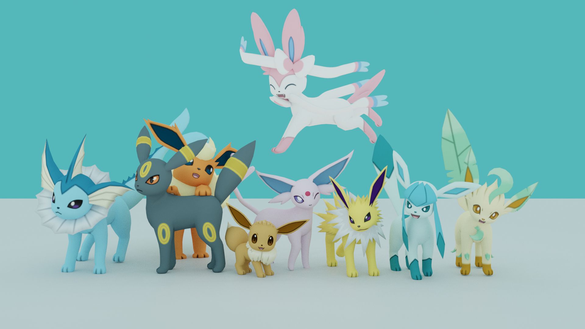 Eeveelutions I made in blender | Scrolller