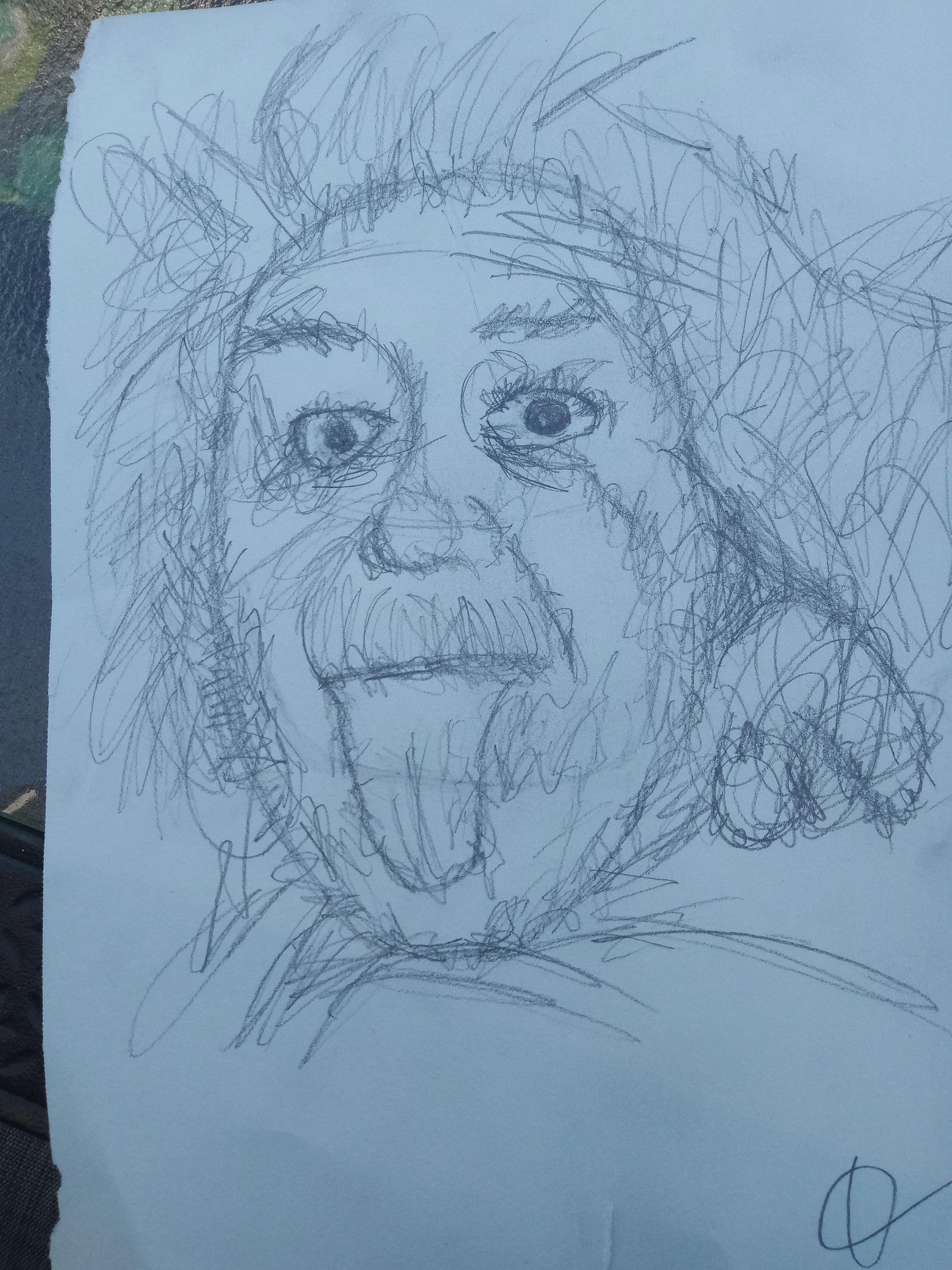 Einstein in scribble art style(sorry not good with titles) | Scrolller
