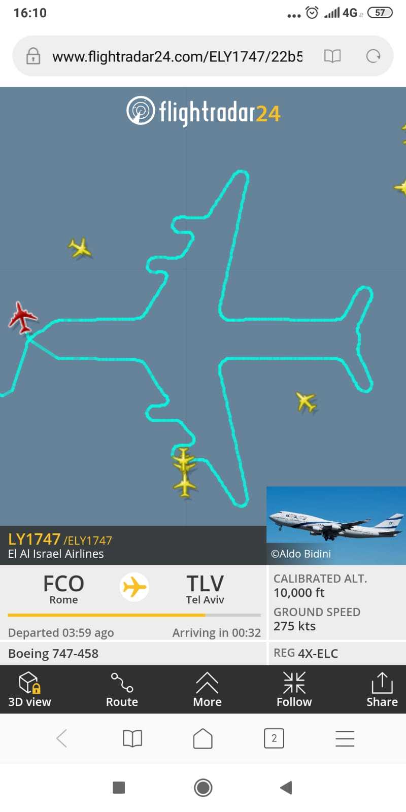 El Al's last 747 flight drew a flight path of a 747 as a good bye to their 747 fleet | Scrolller