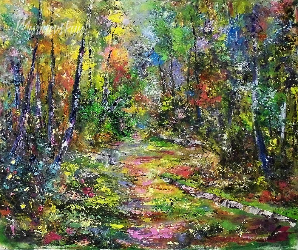 Enchanted Forest Path, 20'' x 24'', oil panting on canvas | Scrolller